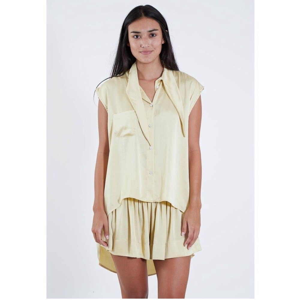 Koch Straw Poly Satin Set. Erica Skirt And Wyatt Top. - Gem